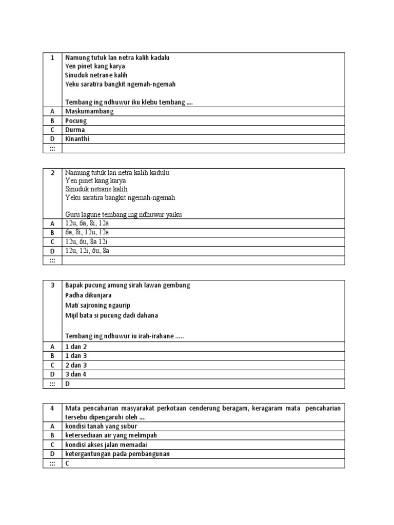 Format Input Soal Doc 2 | PDF