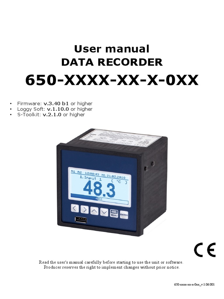 User Manual DATA RECORDER 650-XXXX-XX-X-0XX | PDF