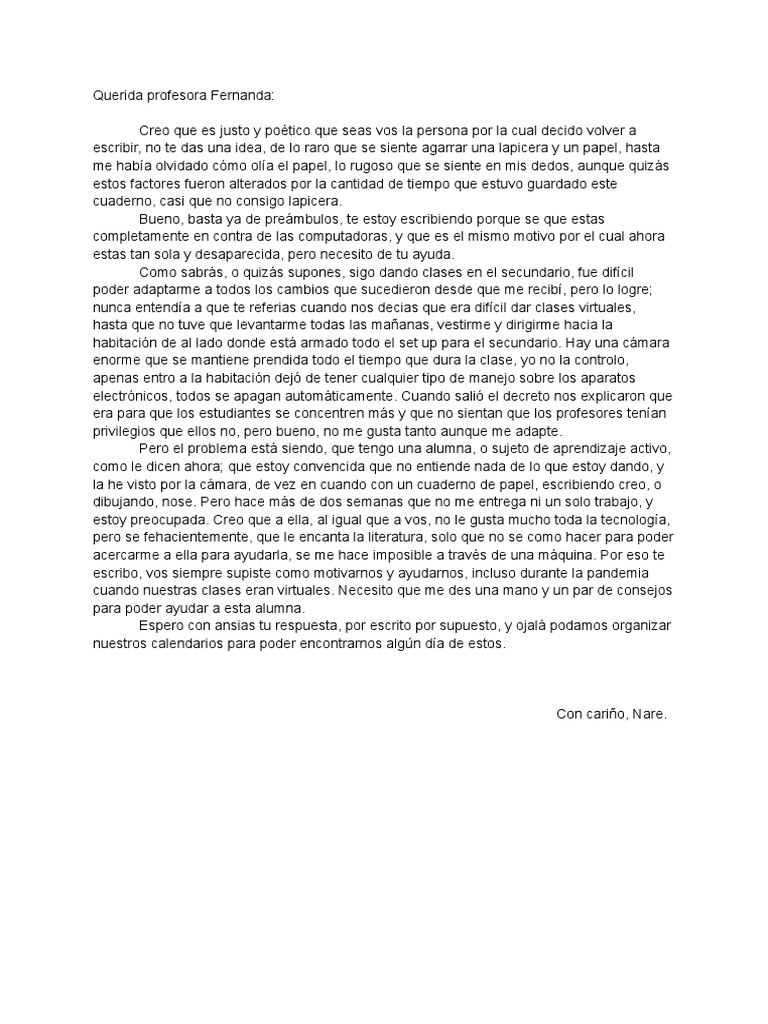 Carta de Una Escuela Del Futuro | PDF