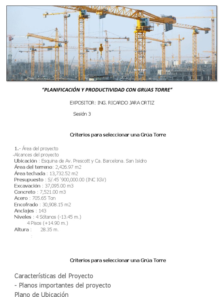 Gruas Torre Sesión 03 | PDF | Transporte | Ingeniero civil
