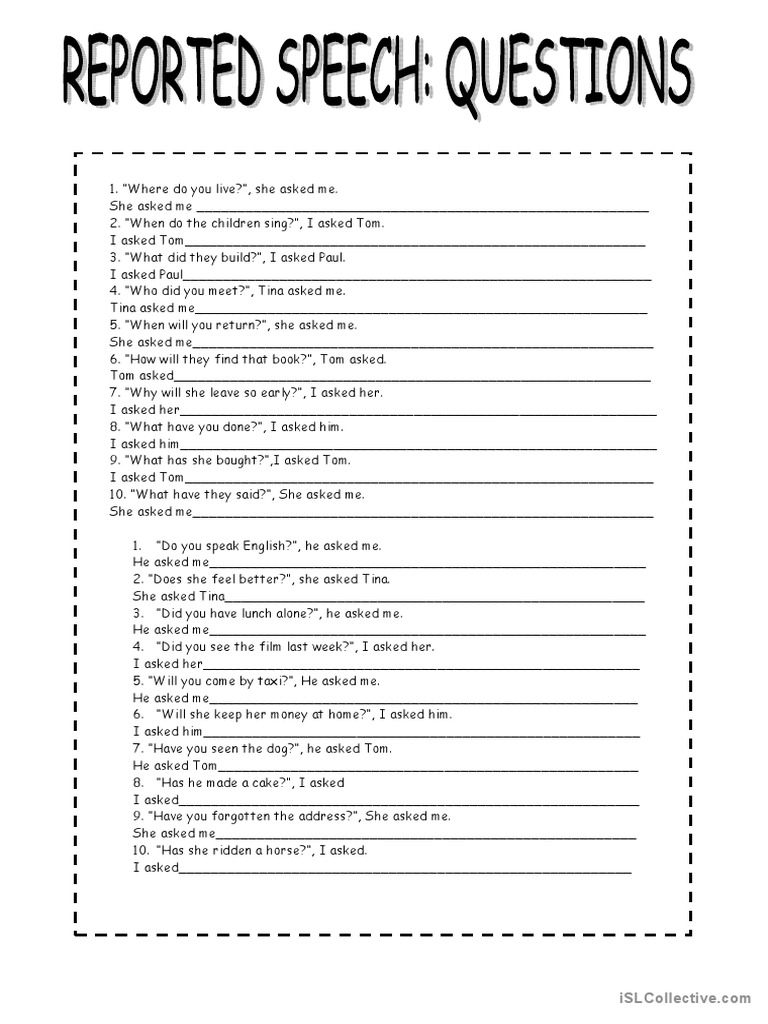 Reported Speech | PDF