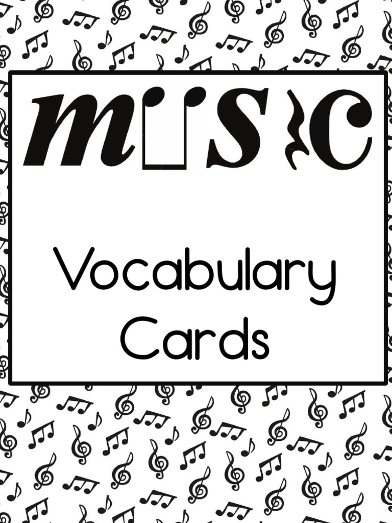 Music Vocabulary Cards A 3 | PDF | Clef | Notation