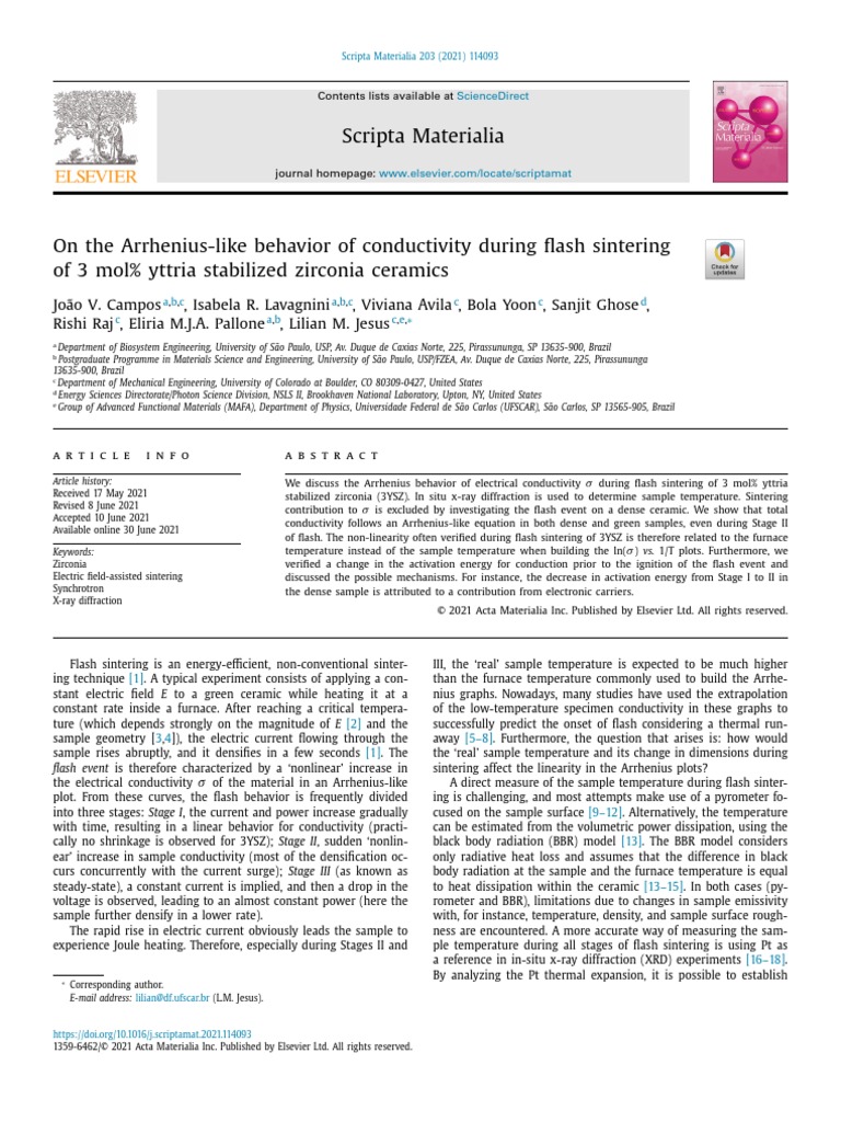 CAMPOS Et Al., 2021 | PDF | Sintering | Electrical Resistivity And ... CAMPOS Et Al., 2021 | PDF | Sintering | Electrical Resistivity And ...