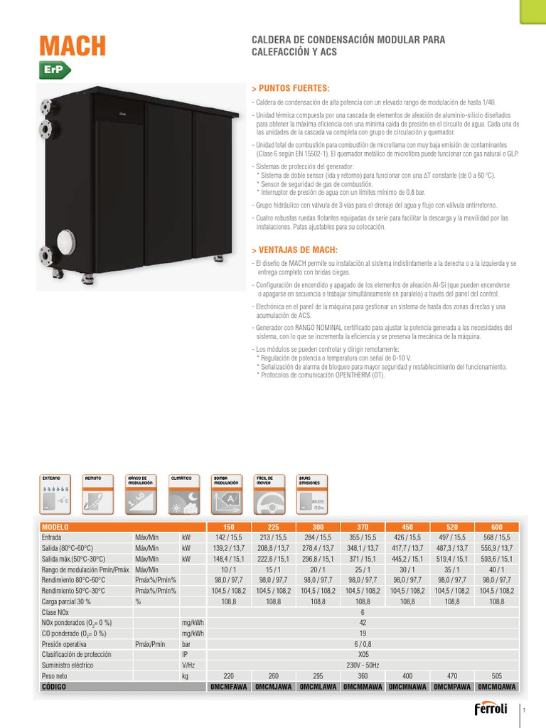 Ficha Tecnica Caldera Mach | PDF