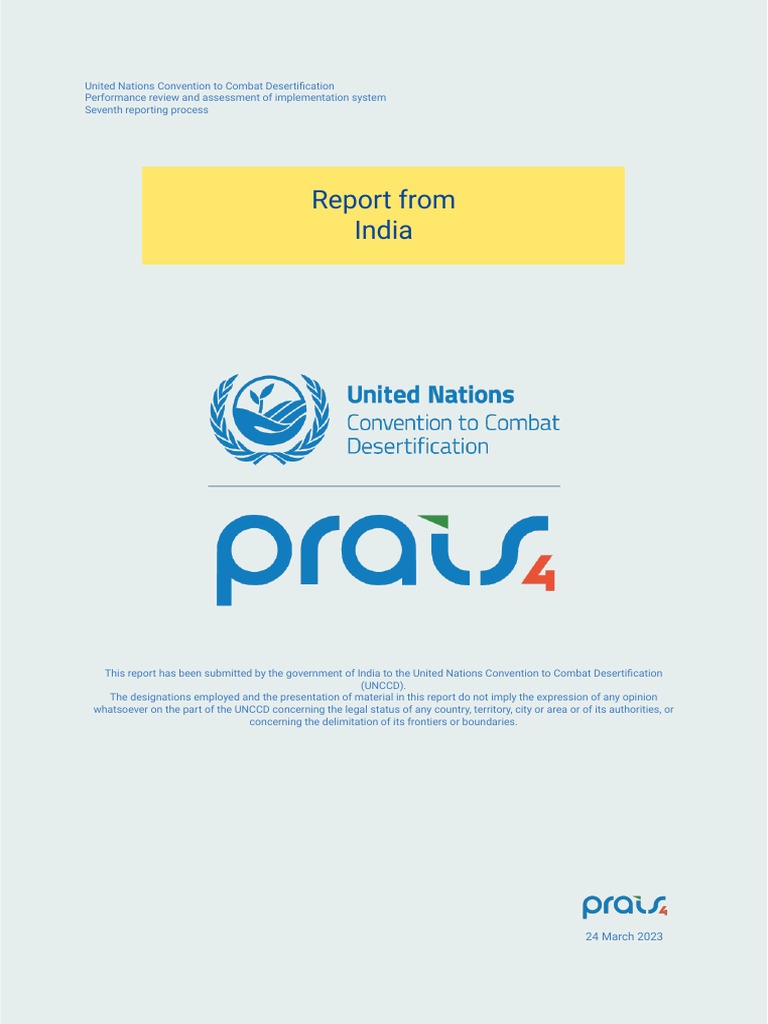 UNCCD National Report 2022 IND | PDF | Environmental Degradation | Soil
