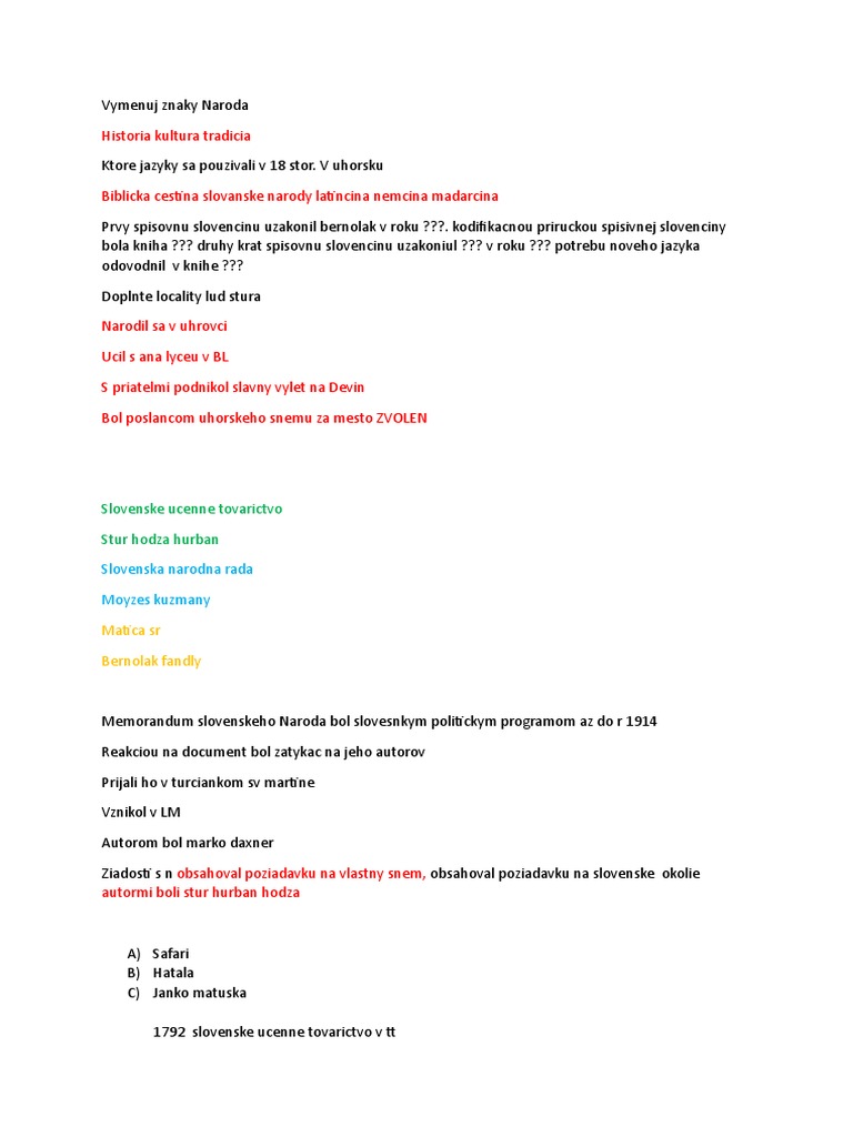 Vymenuj Znaky Naroda | PDF