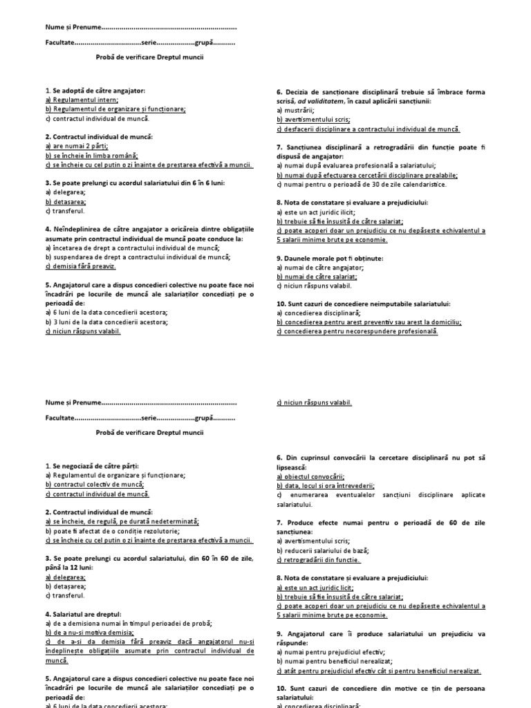 Grile Proba Verificare AMP 2023 | PDF