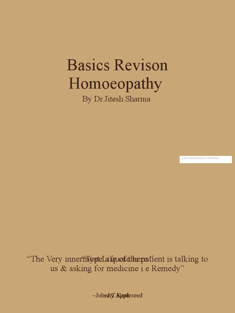 Essentials of Classical Homoeopathy | PDF | Science & Mathematics