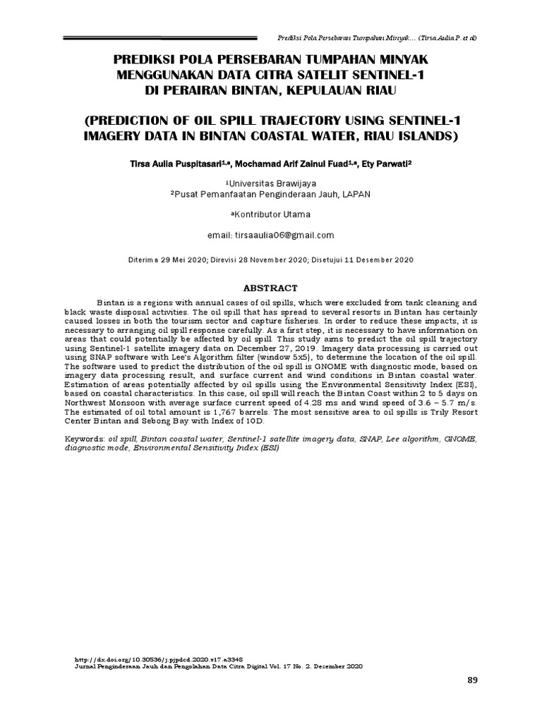 Jurnal Tirsa Aulia P Pusfatja 2020 | PDF | Oil Spill | Beach