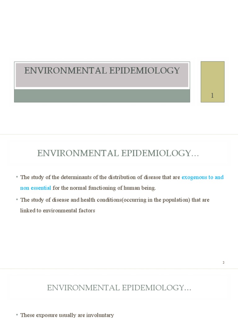 CHAPTER 4 Environmental Epidemiology | PDF | Epidemiology | Air Pollution