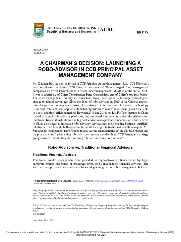 13 - Robo-Advisor in CCB Principal Asset Management Company - Case ...