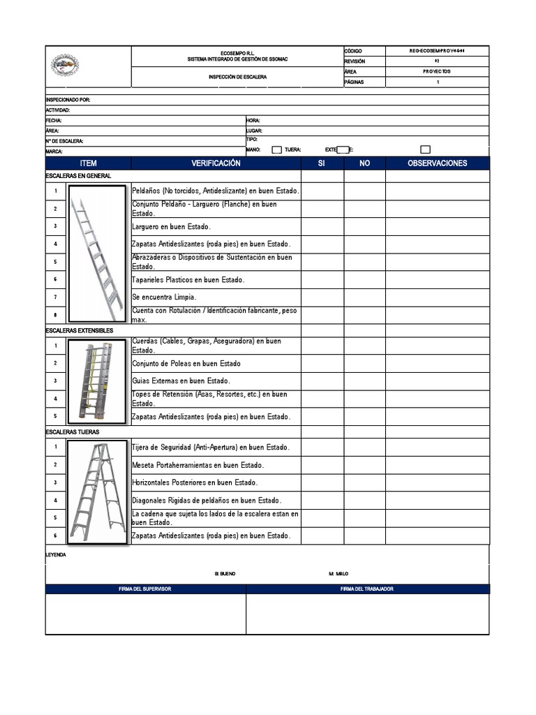 Check List de Escalera | PDF