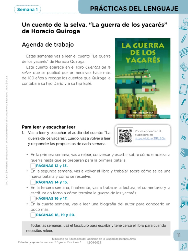 Actividades sobre "La guerra de los yacarés" | PDF