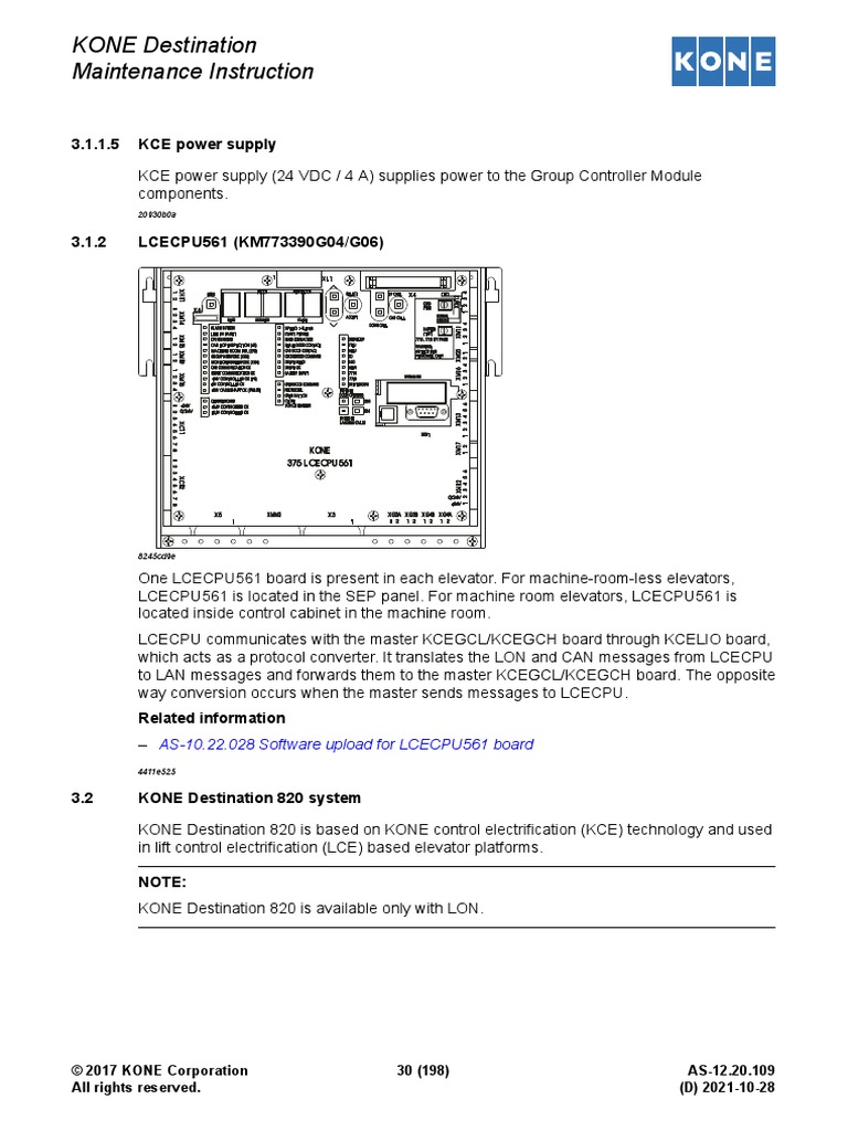 KONE Destination Maintenance Instruction | PDF