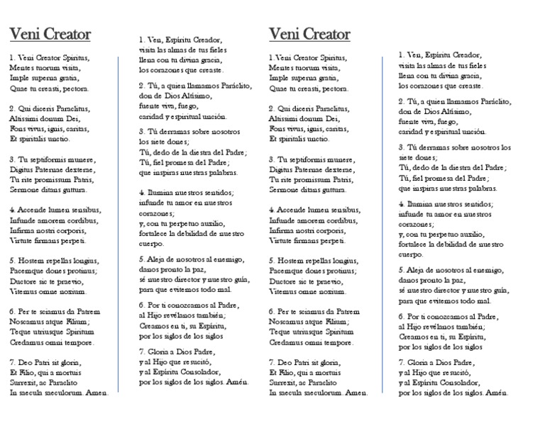 Veni Creator, Latin-Español | PDF