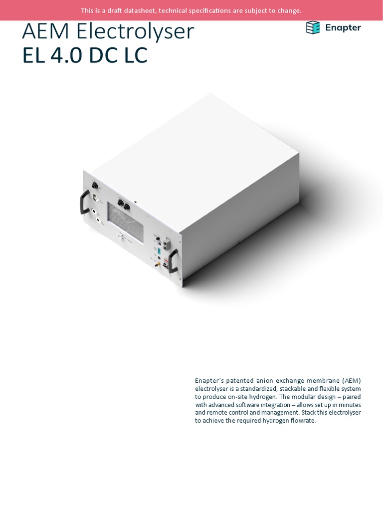 Enapter Datasheet EL40 DC LC en | PDF | Water | Electricity
