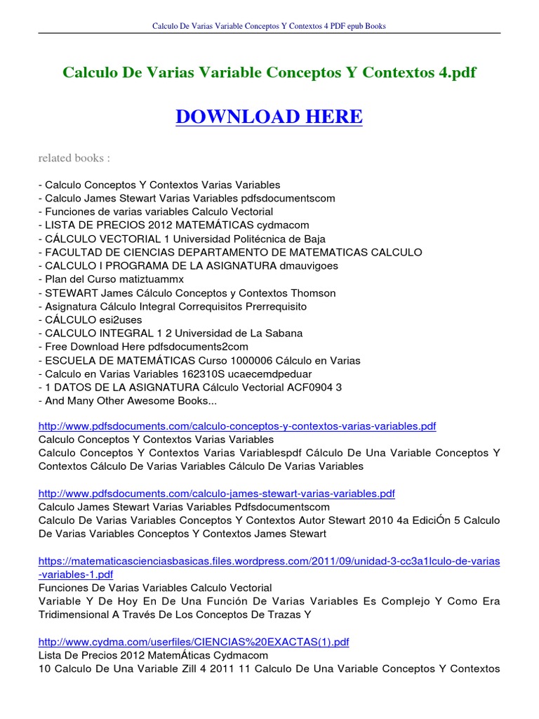 Calculo de Varias Variable Conceptos y C | PDF