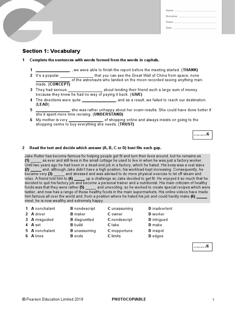 Gold C1 Adv NE UT05 | PDF