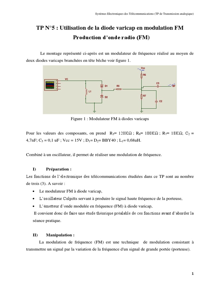 Diode Varicap en Modulation FM | PDF | Modulation de fréquence ...