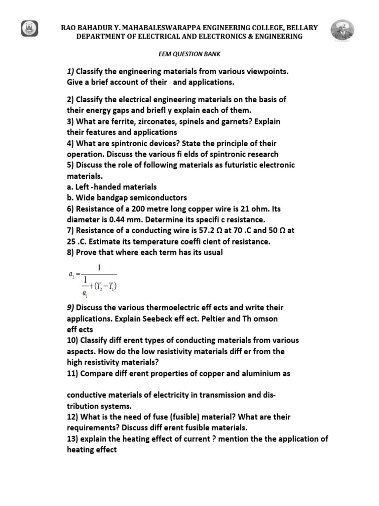 EEM QUESTION BANK | PDF