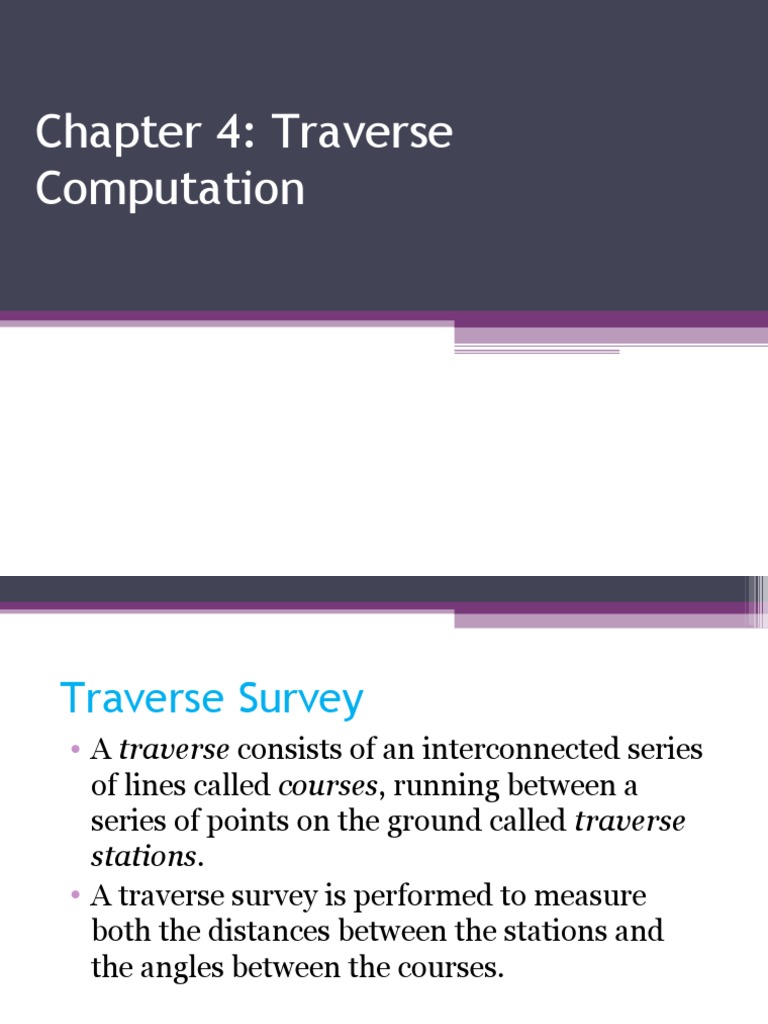 Chapter 4 Traverse Computation | PDF Chapter 4 Traverse Computation | PDF