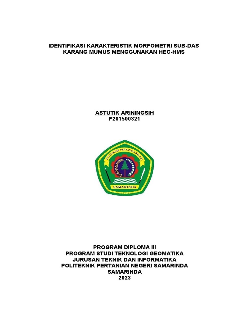 Morfometri Sub-DAS Karang Mumus HEC-HMS | PDF