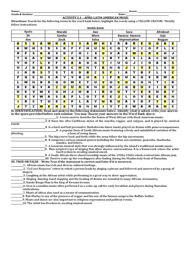 Activity No.1 Afro-Latin | PDF