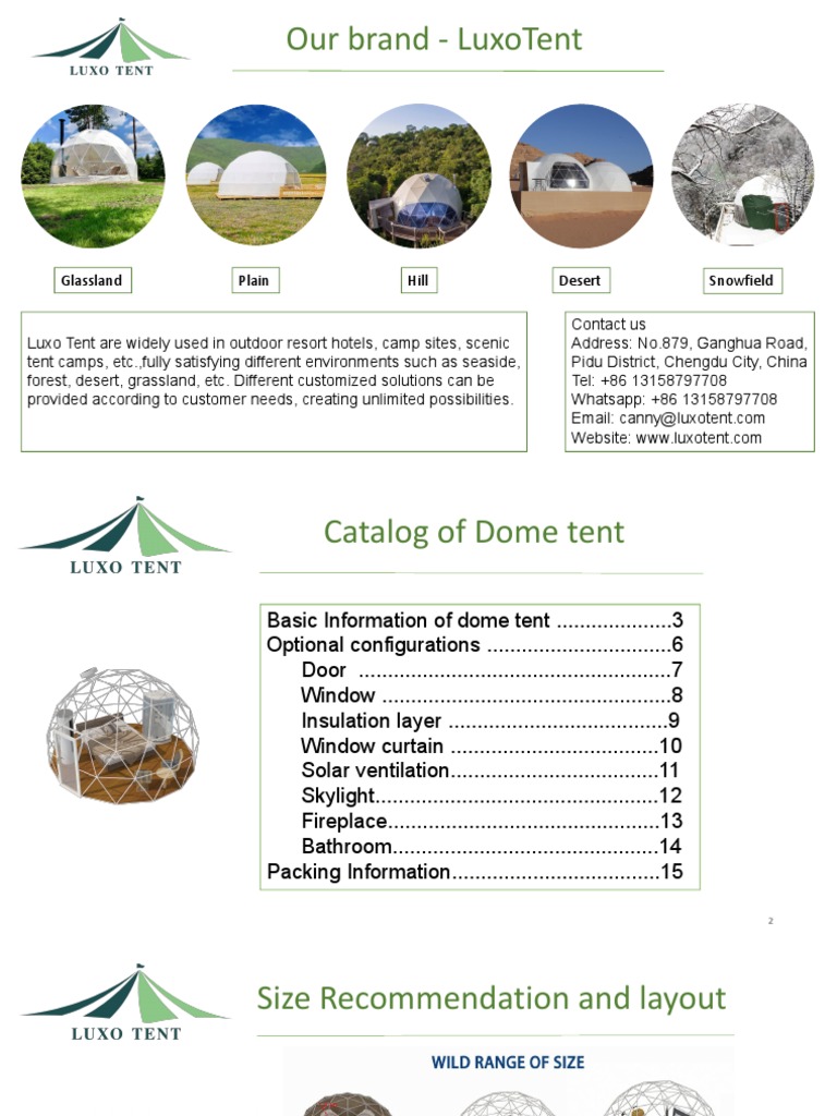 LuxoTent Brochure - Dome Tent-Canny | PDF | Window | Door