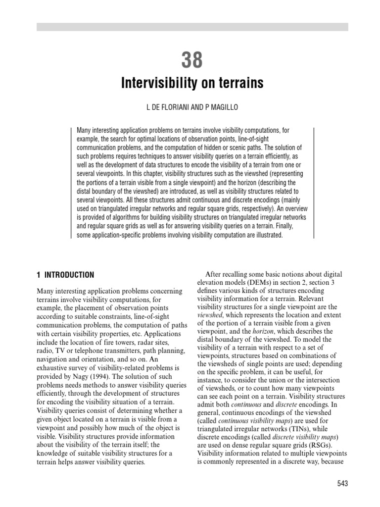 Intervisibility On Terrains | PDF