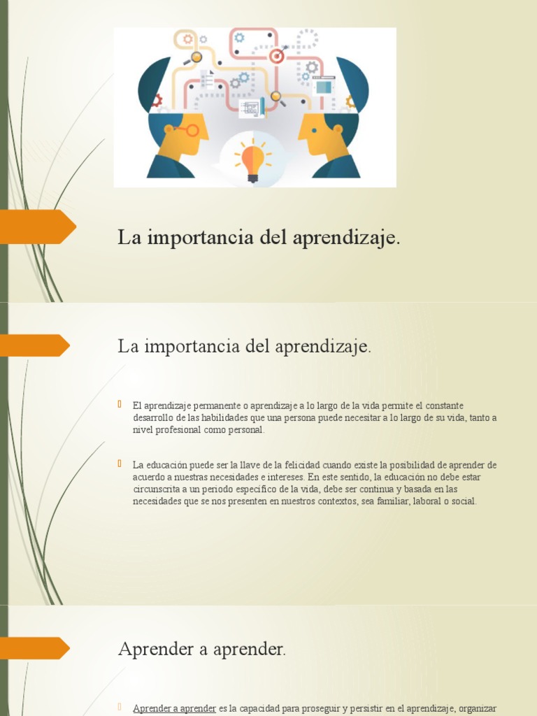 La Importancia Del Aprendizaje | PDF | Aprendizaje | Atención