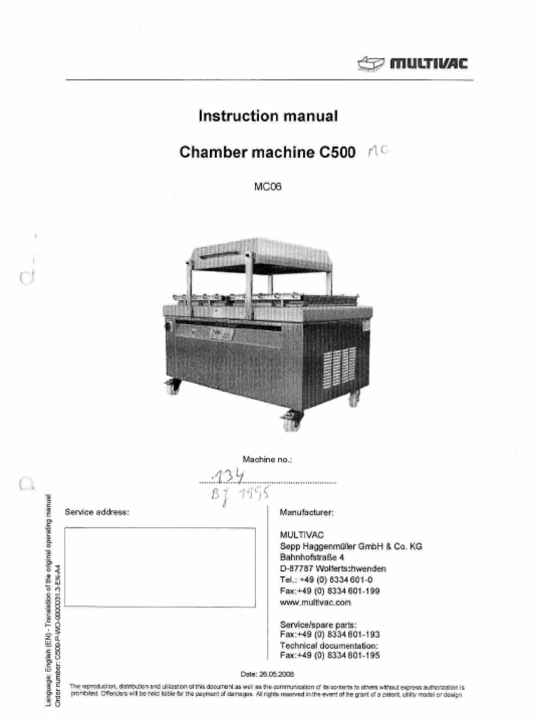 Multivac C500 French | PDF