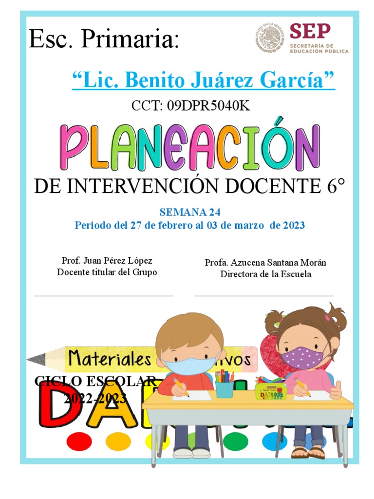 6° Sem24 Planeación de Intervención Docente Darukel 2022-2023 | PDF | Evaluación | Obesidad