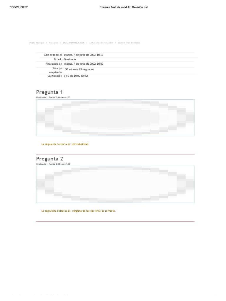 Revisión del Examen Final de Módulo | PDF