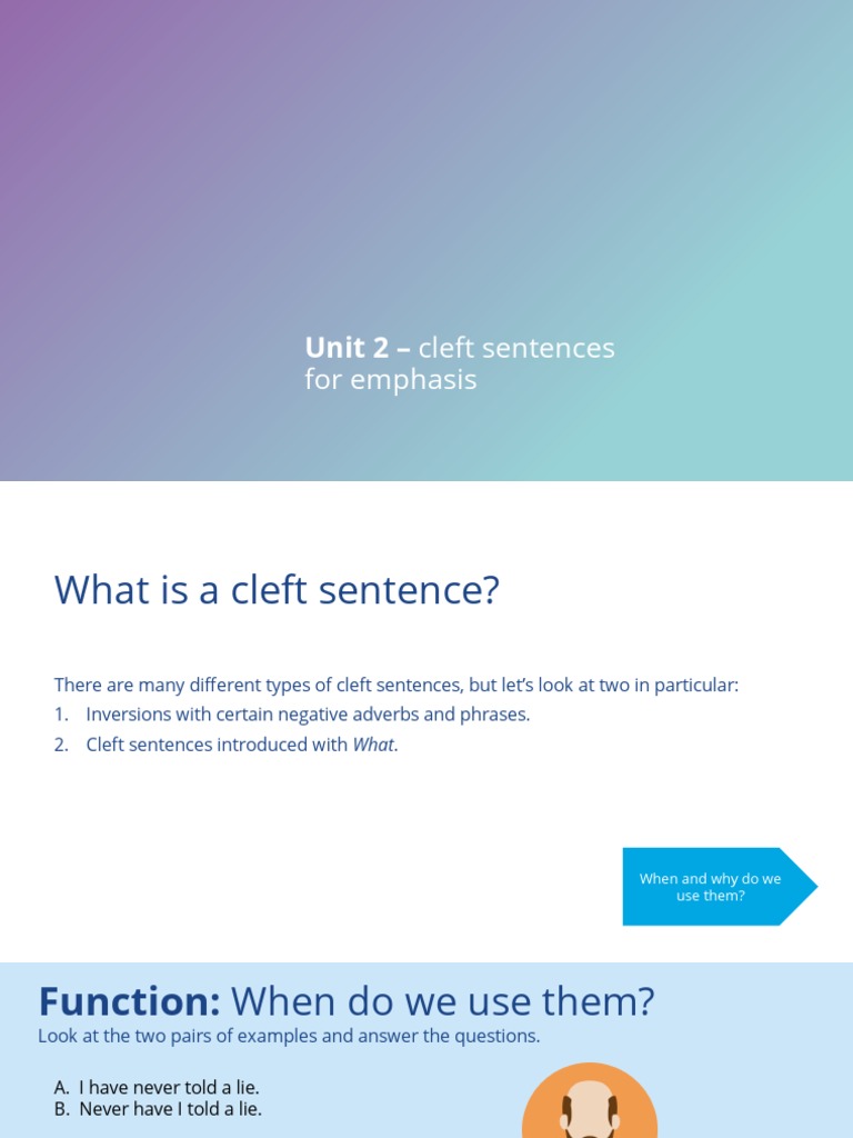 Cleft Sentences For Emphasis | PDF Cleft Sentences For Emphasis | PDF