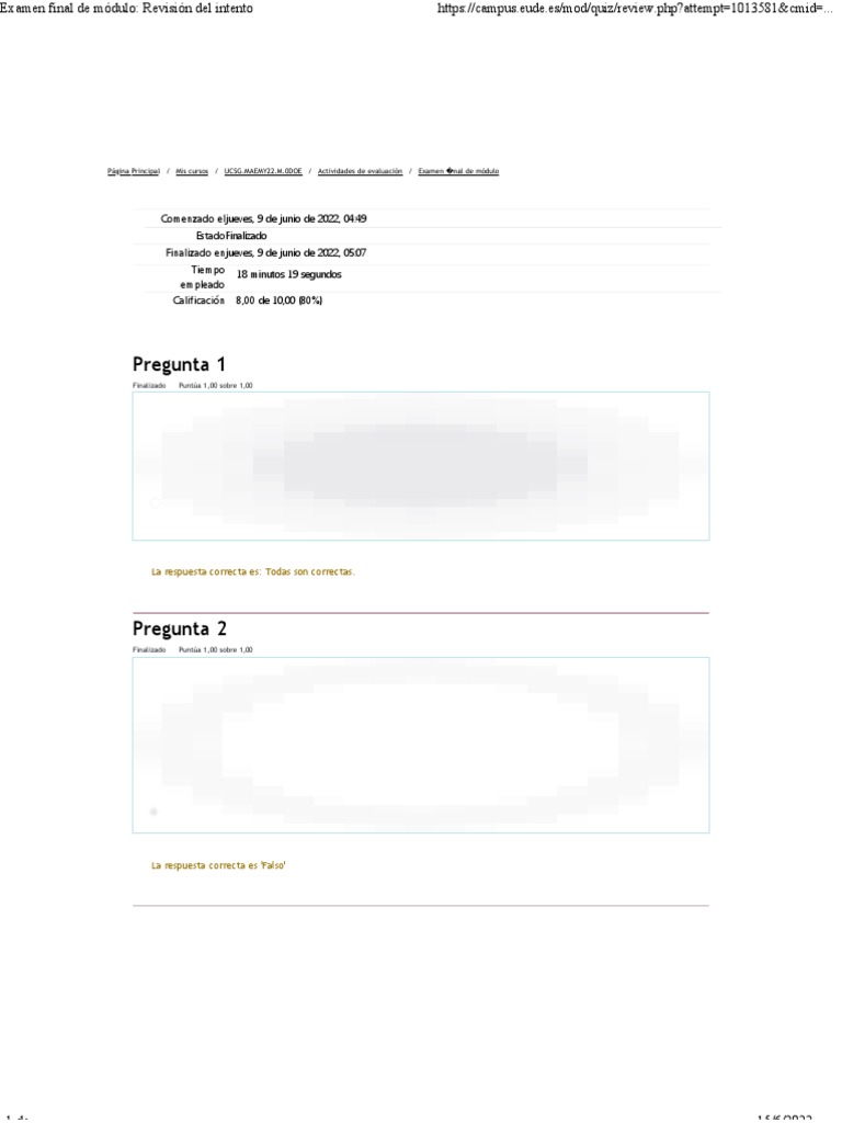 Examen Final de Módulo 37 | PDF