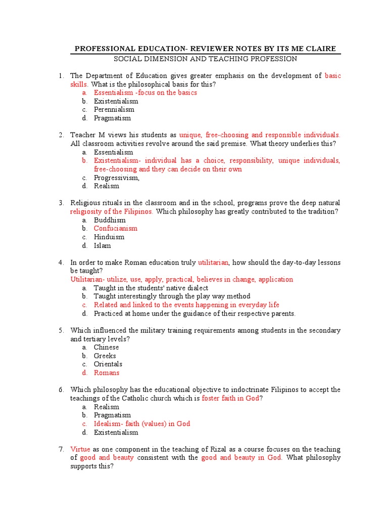 BLESSING NOTES Prof Ed Social Dimension and Teach Prof | PDF