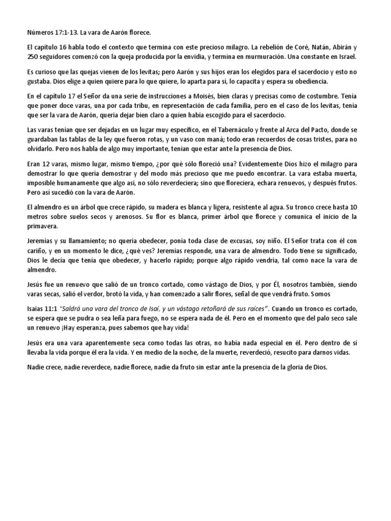 Sermón La Vara Que Reverdeció | PDF