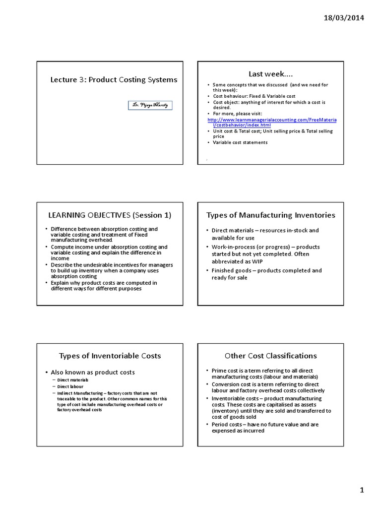 Lecture 3 6 Slides | Download Free PDF | Cost Of Goods Sold | Inventory