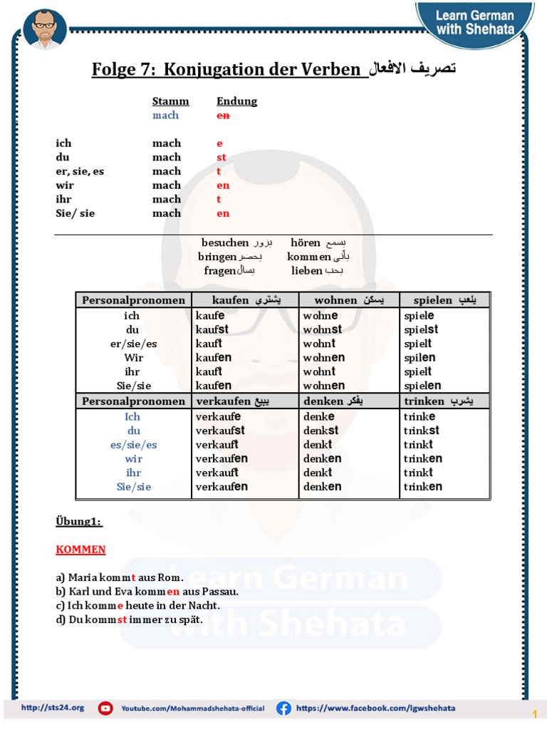 A1 Folge 7 Konjugation Der Verben | PDF