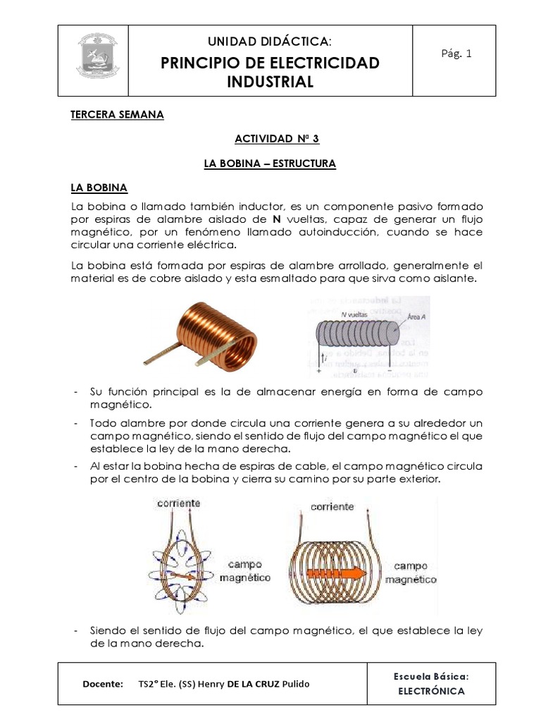 3 - Tercera Semana - La Bobina | PDF | Inductor | Inductancia