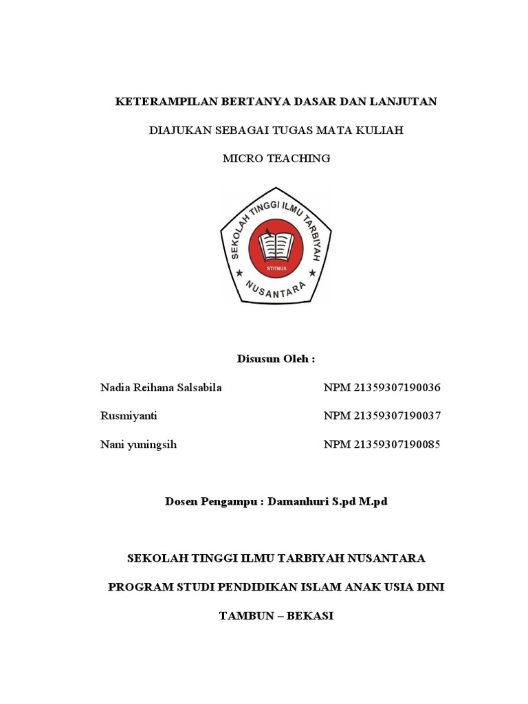 Keterampilan Bertanya dalam Micro Teaching | PDF