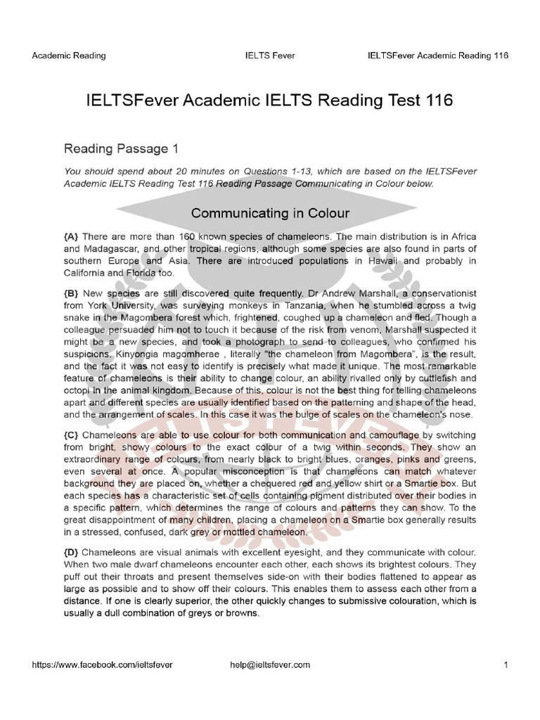 Academic IELTS Reading Test 116 | PDF