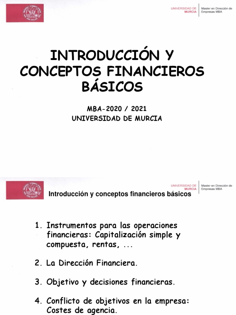Introducción y Conceptos Financieros Básicos 20 - 21 | PDF