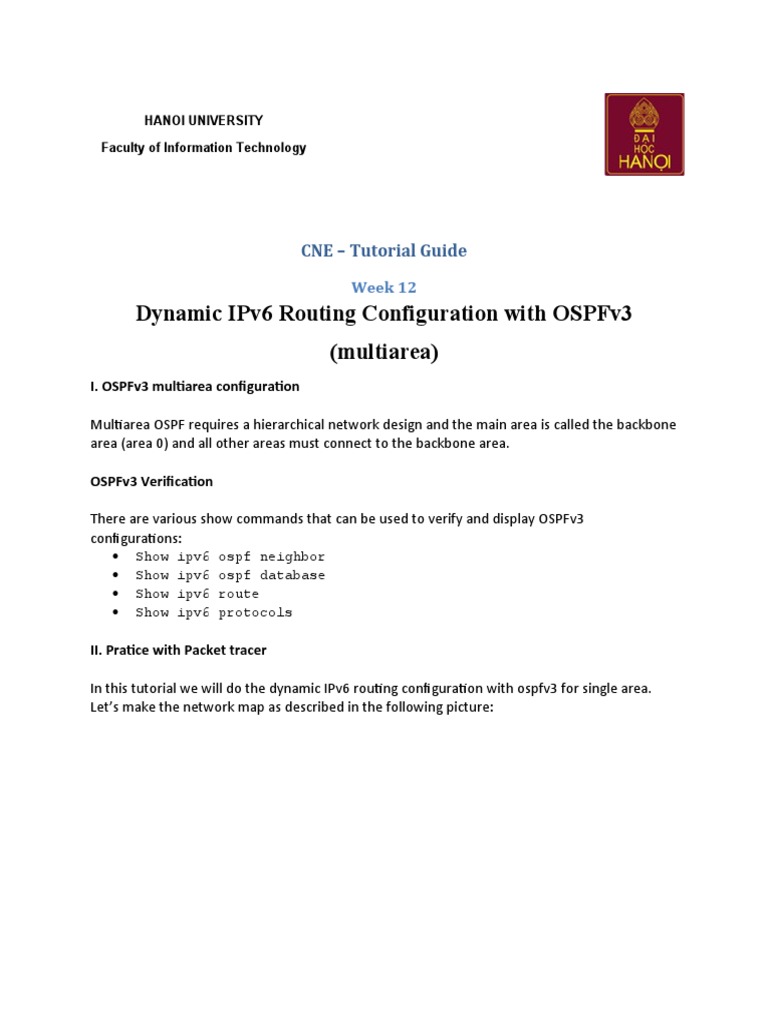 Cne Tutorial 12 Dynamic Ipv6 Routing Configuration With Ospfv3