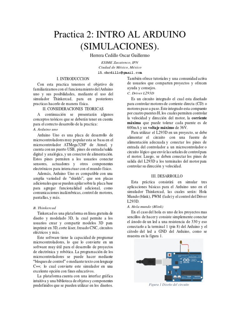 Practica 2 Herrera Cedillo Oscar Guillermo 6CM10 | PDF | Arduino | Microcontrolador