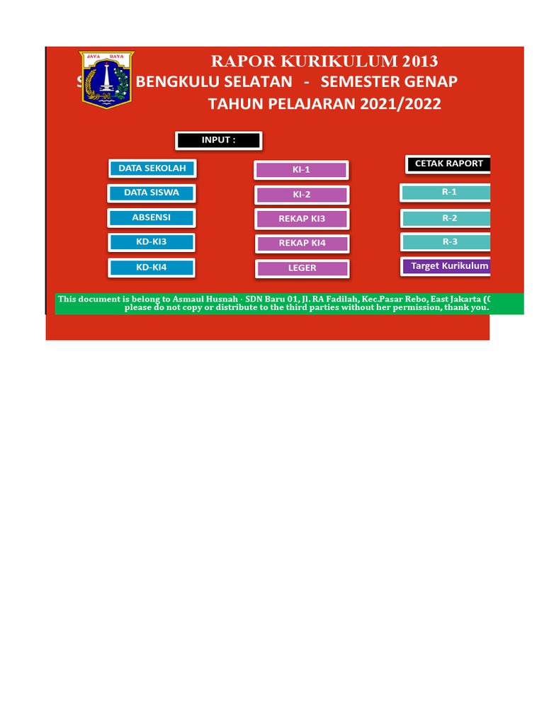 Rapot Kelas 4 Genap Semester 2 | PDF