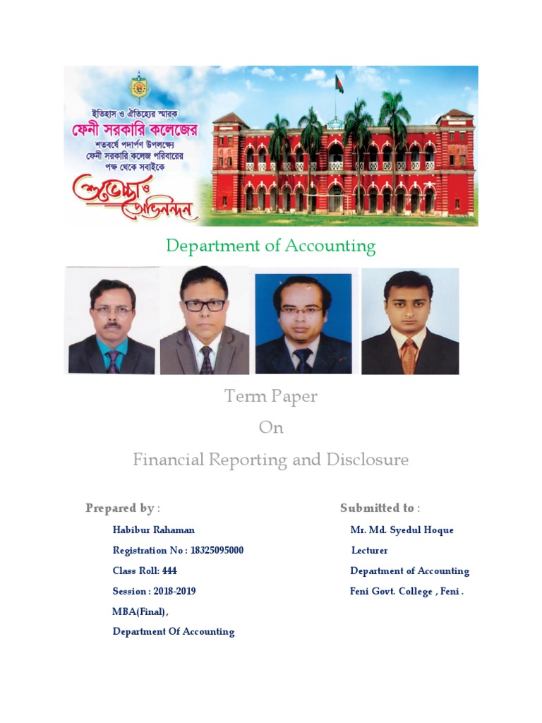 Financial Reporting and Disclosure - Version 2 | PDF