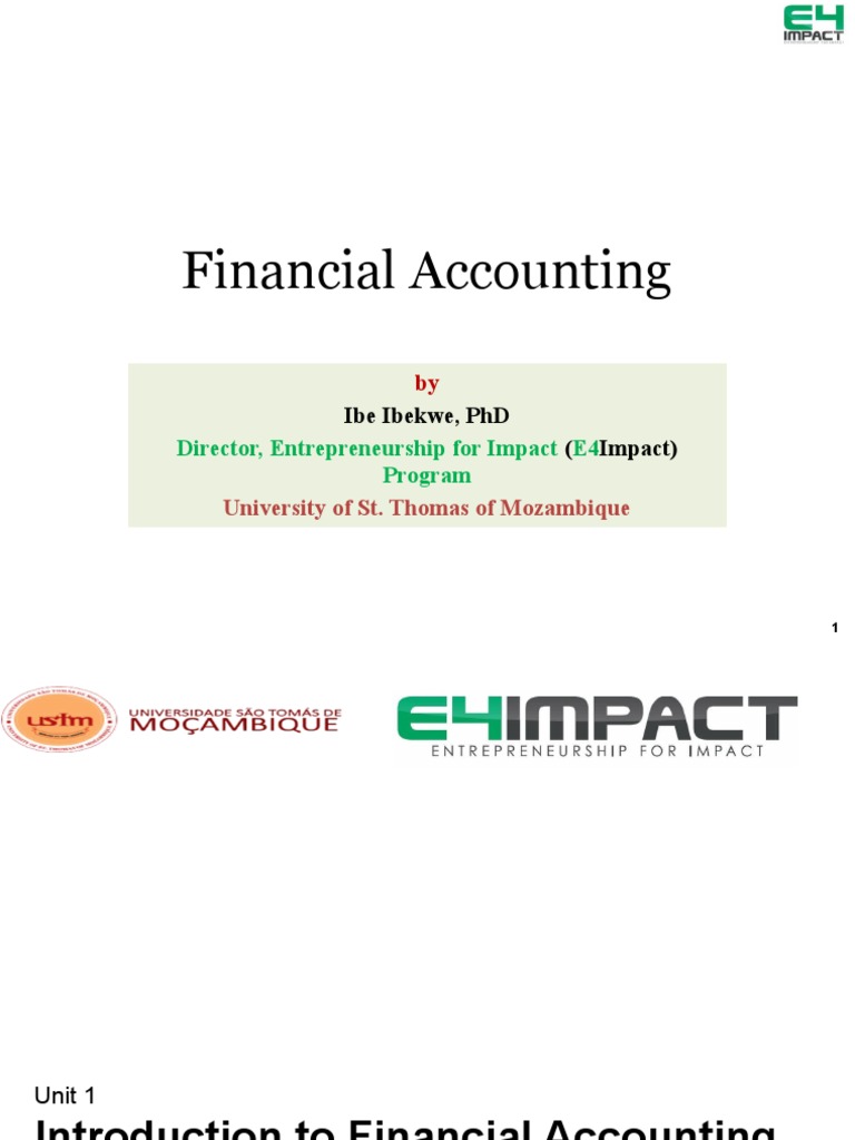 Introduction To Financial Accounting-Unit 1-1 | PDF | Debits And ...