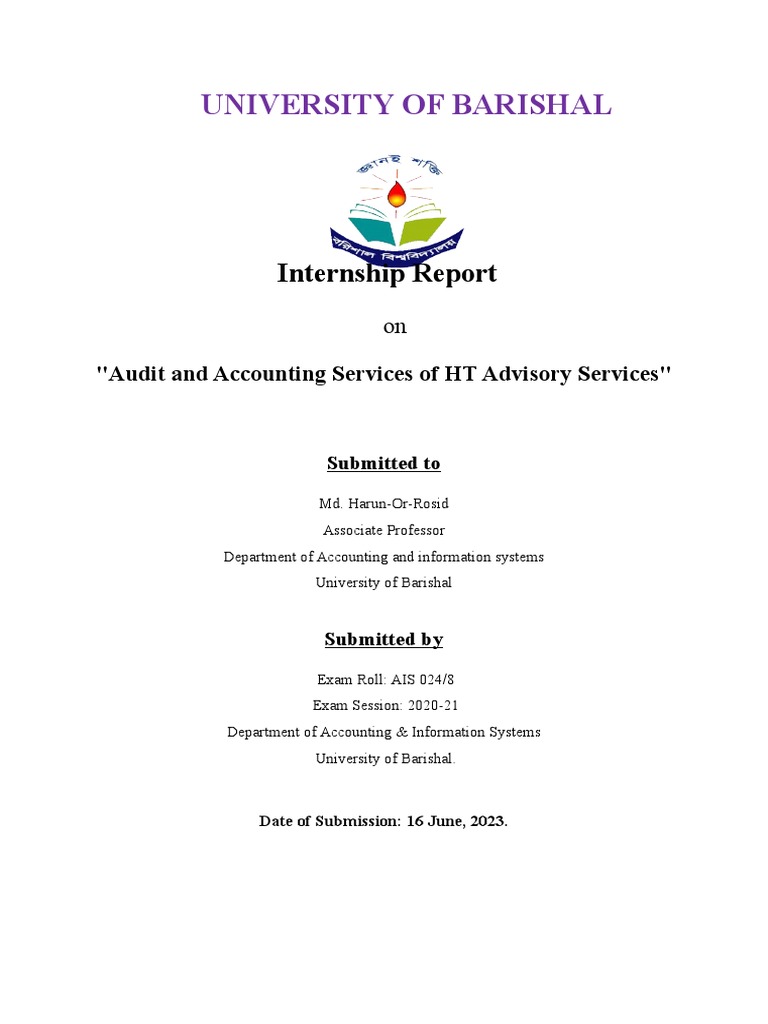 Internship Report 18 AIS 036 v3 | PDF | Audit | Accounting