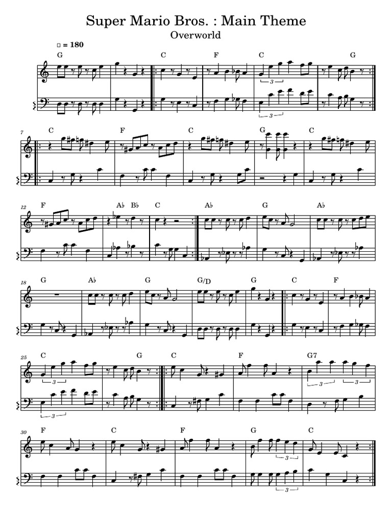 Super Mario Bros Main Theme | PDF